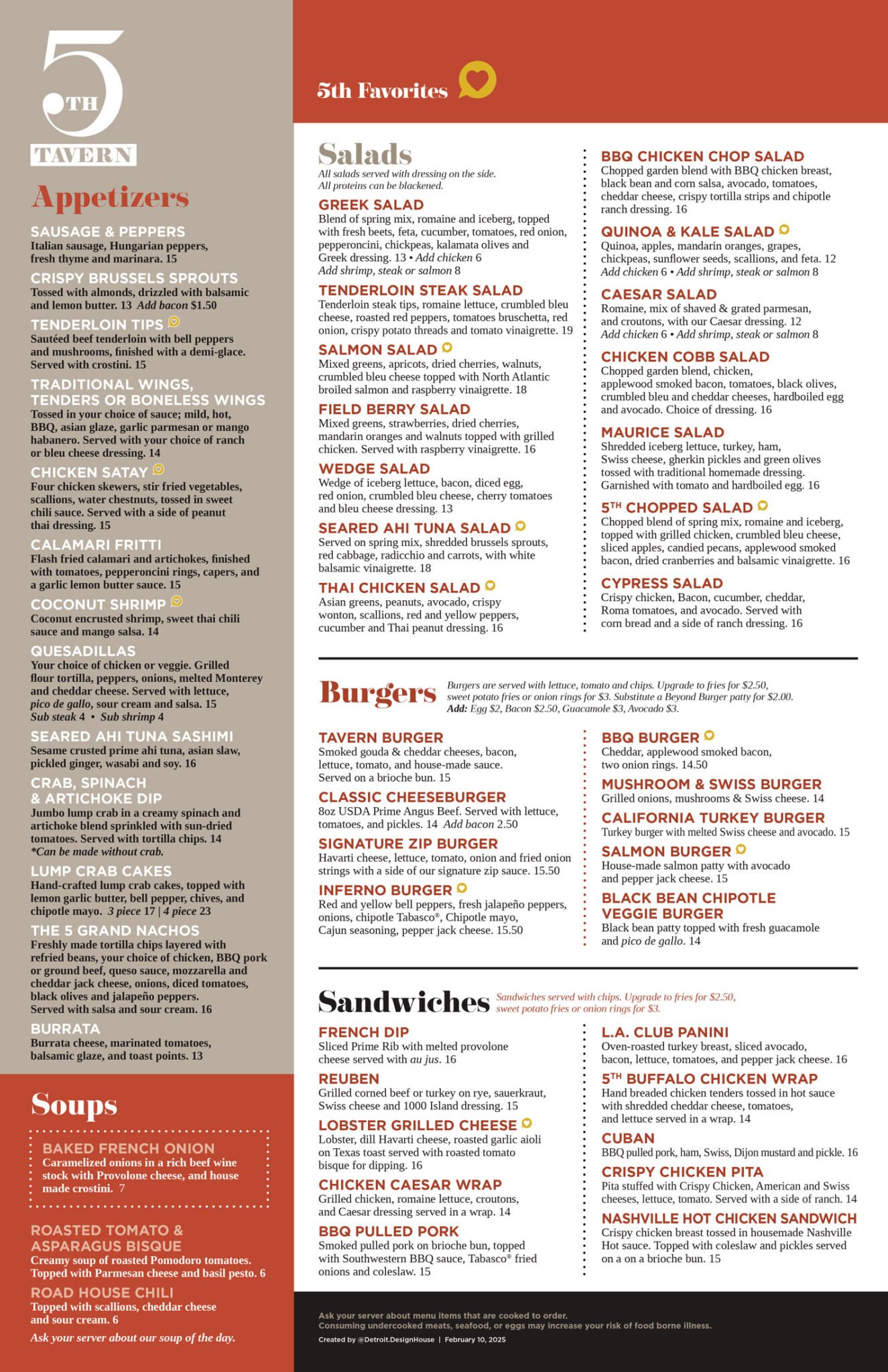 Menu – 5th Tavern Clarkston – 5th Tavern